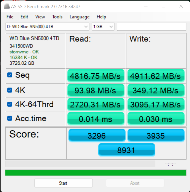 Western Digital Blue SN5000 4TB Gen 4 SSD Review - TLC or QLC Memory ...